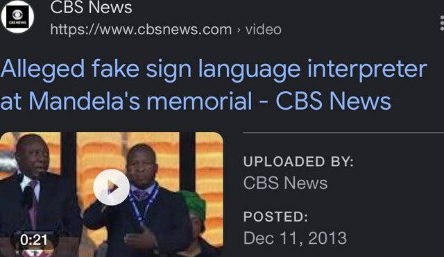 CBS News video Alleged fake sign language interpreter at Mandela's ...