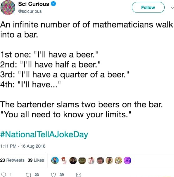 Sci Curious @ Follow ) @scicurious An infinite number of of ...