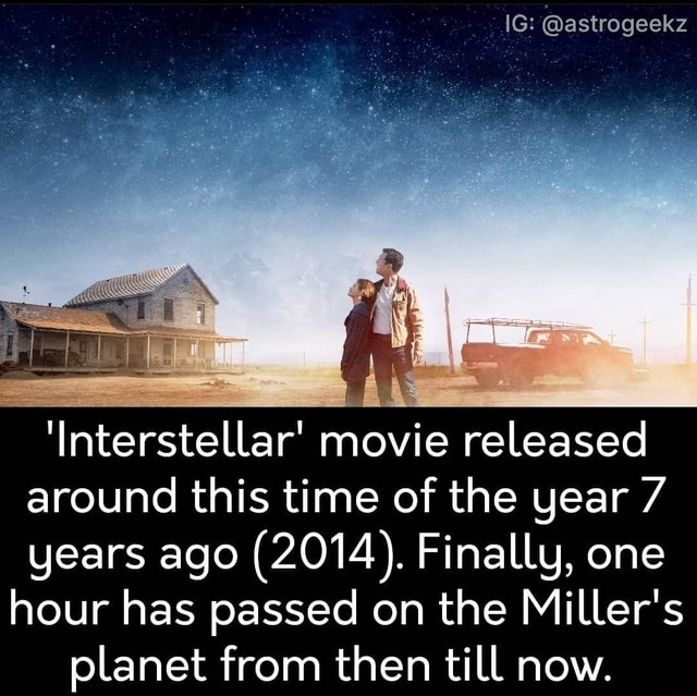 'Interstellar' movie released around this time of the year years ago ...