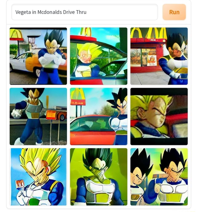 Vegeta in Mcdonalds Drive Thru Run - iFunny