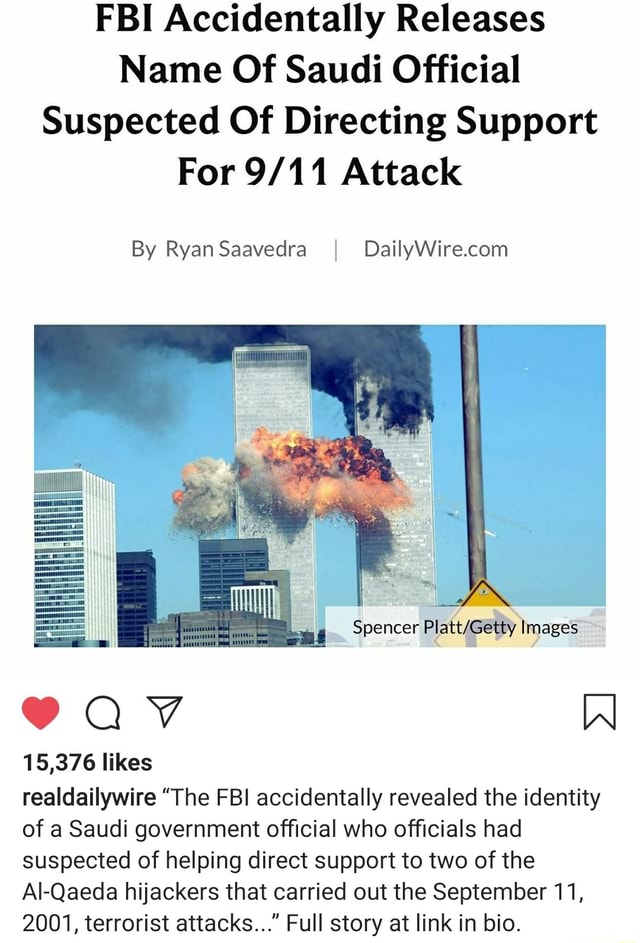 FBI Accidentally Releases Name Of Saudi Official Suspected Of Directing ...