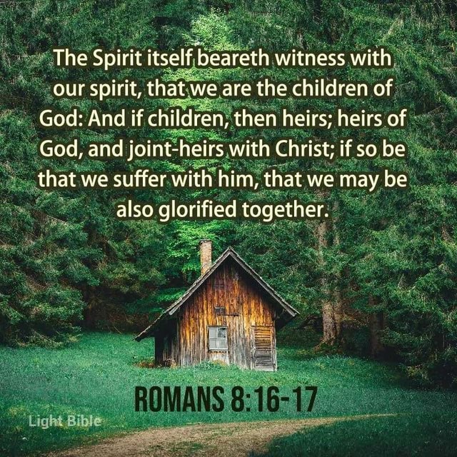 The Spirit itself beareth witness with our spirit, that we are the ...