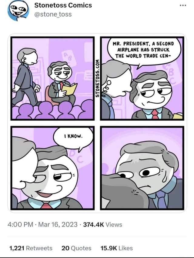 Stonetoss Comics @stone toss MR. PRESIDENT, A SECOND AIRPLANE HAS ...