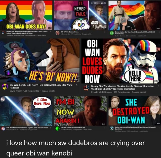 OBI; WAN GOES GAY! (aney Star Wars takes SEXUAL! down path I cannot ...