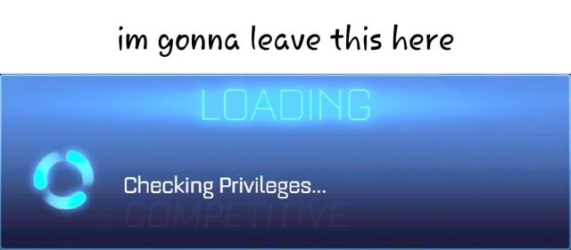 Im gonna leave this here Checking Privileges... - iFunny