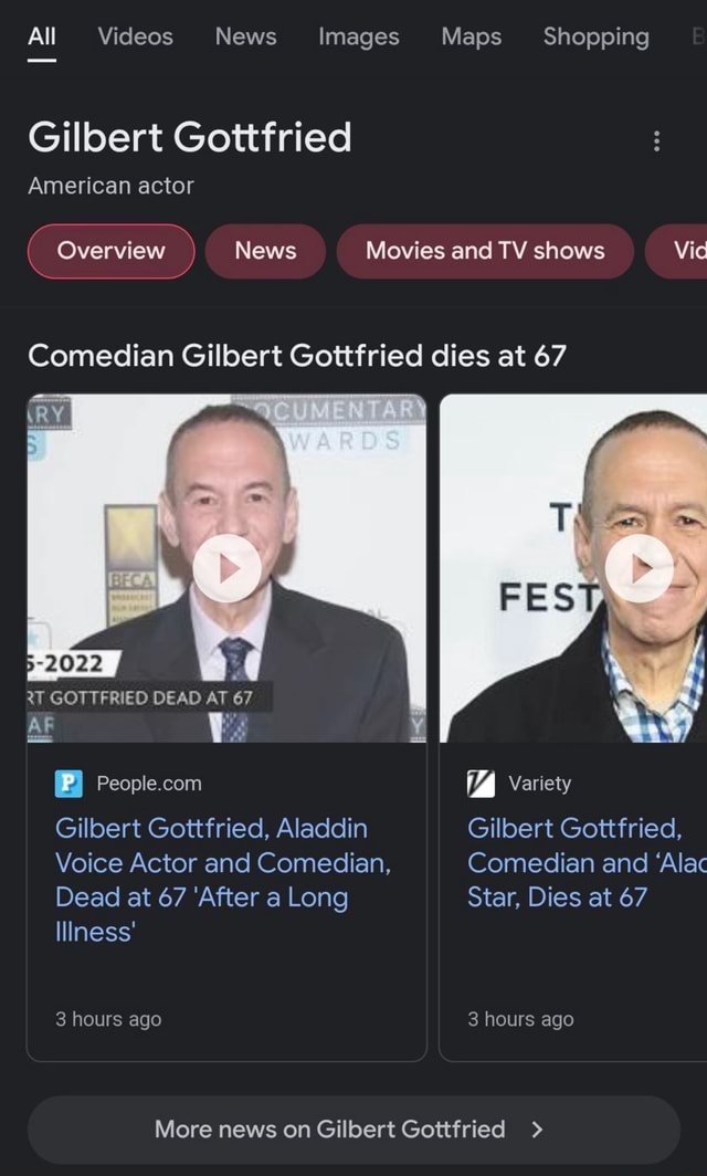 All Videos News Images Maps Shopping Gilbert Gottfried American actor ...