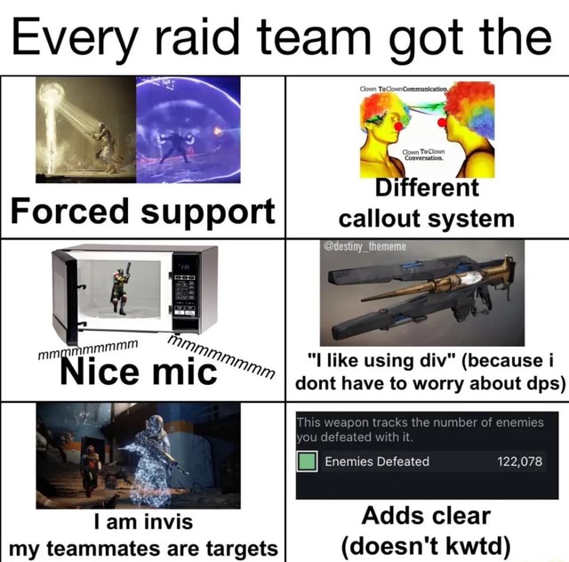 Every raid team got the pport Different callout system thememe Forced ...