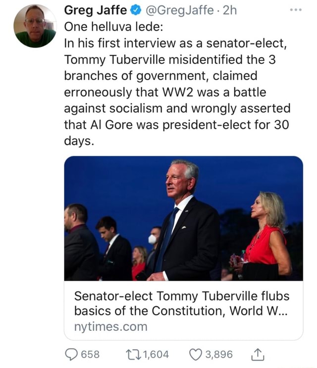 Greg Jaffe @ @GregJaffe - One helluva lede: In his first interview as a ...