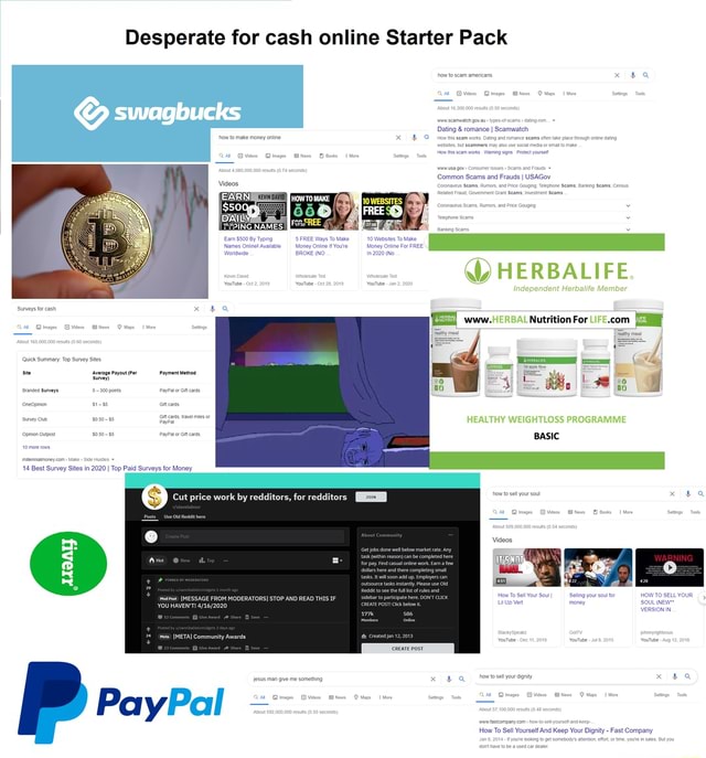 Desperate for cash online Starter Pack how to scam americans x Q Qall ...