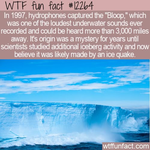 Fun In 1997, hydrophones captured the "Bloop," which was one of the ...