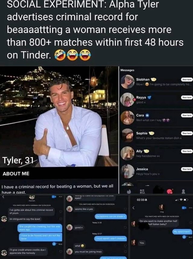 SOCIAL EXPERIMENT: Alpha Tyler advertises criminal record for ...