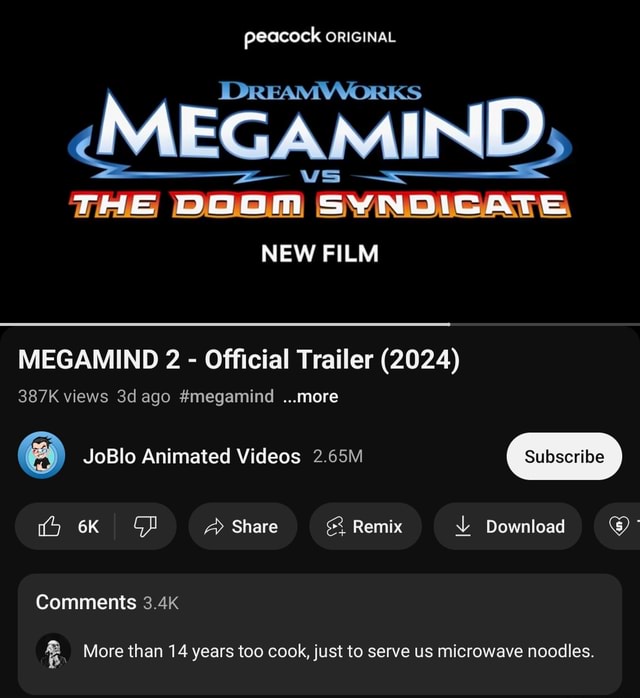 Peacock originaL (MEGAMIND, THE ODOM SYNDICATE NEW FILM MEGAMIND 2 ...