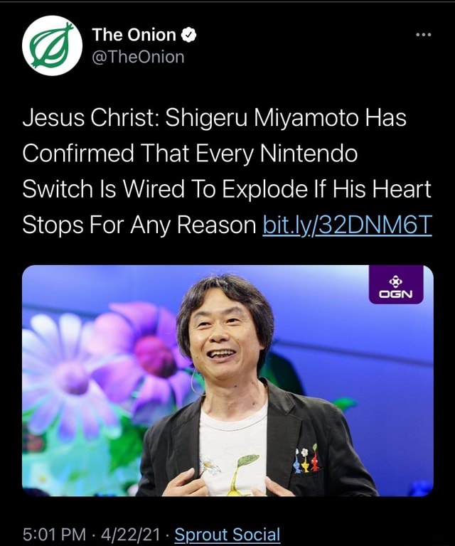 The Onion Jesus Christ: Shigeru Miyamoto Has Confirmed That Every ...