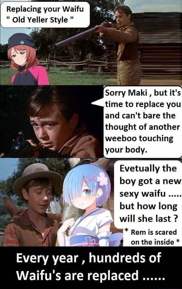 Replacing your Waifu Old Yeller Style Sorry Maki , but it's time to ...