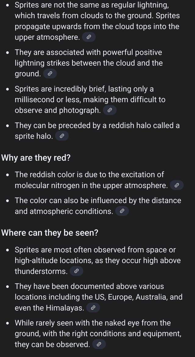 Sprites are not the same as regular lightning, which travels from ...