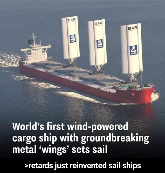 World's first wind-powered cargo ship with groundbreaking metal 'wings ...