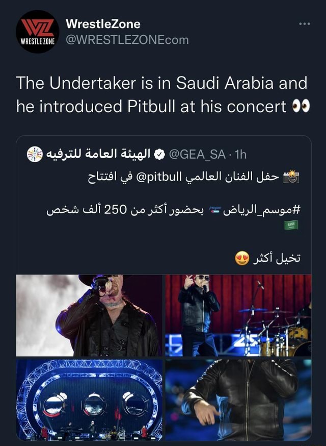 WrestleZone WRESTLE @WRESTLEZONEcom The Undertaker is in Saudi Arabia ...