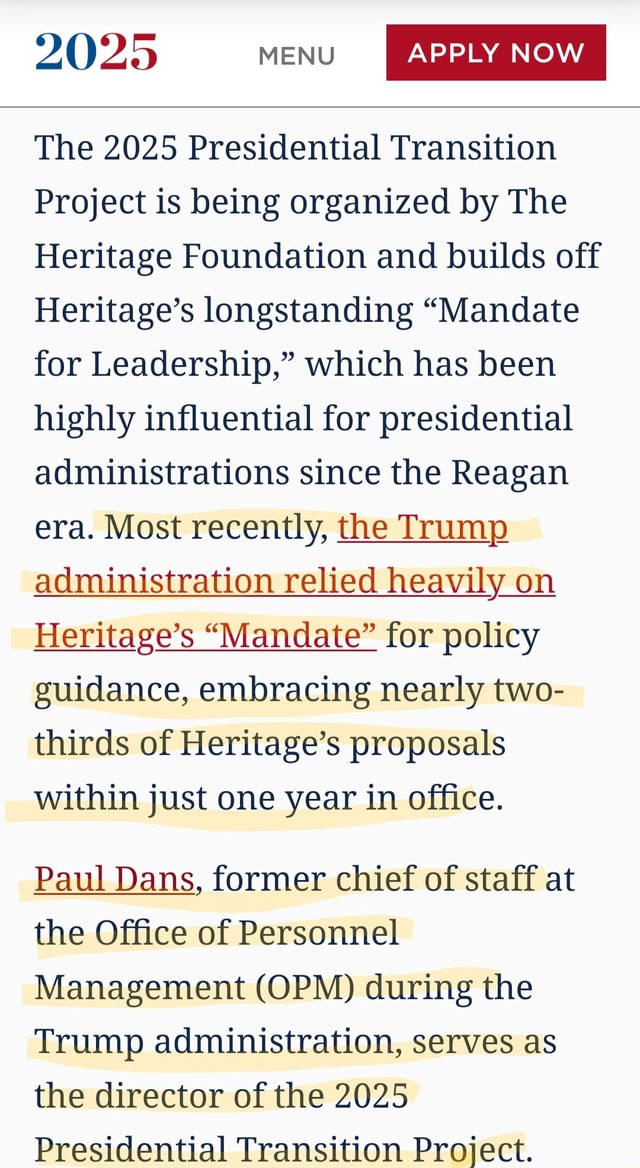 2025 wew The 2025 Presidential Transition Project is being organized by ...