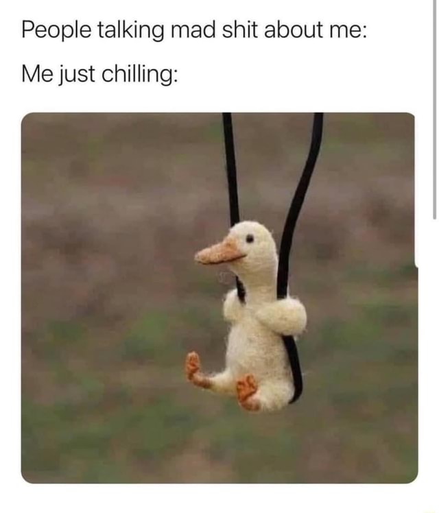 People talking mad shit about me: Me just chilling: - iFunny