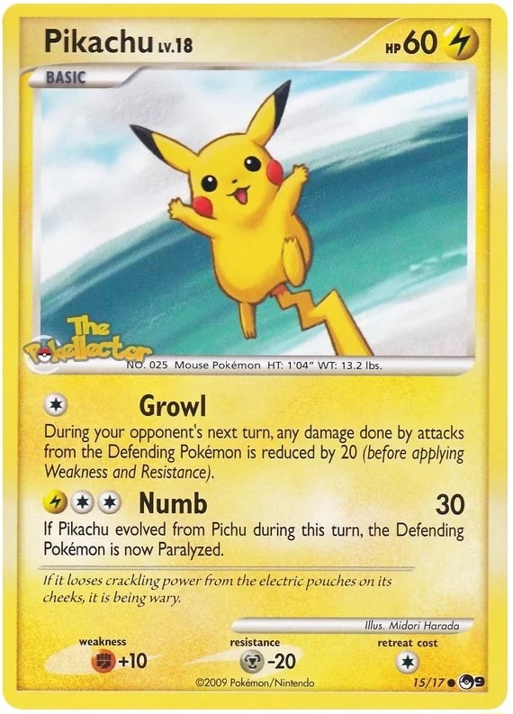 Pikachuwse 77,60 NO. 025 Mouse Pokemon HT: 1'04" WT: 13.2 lbs. Growl ...