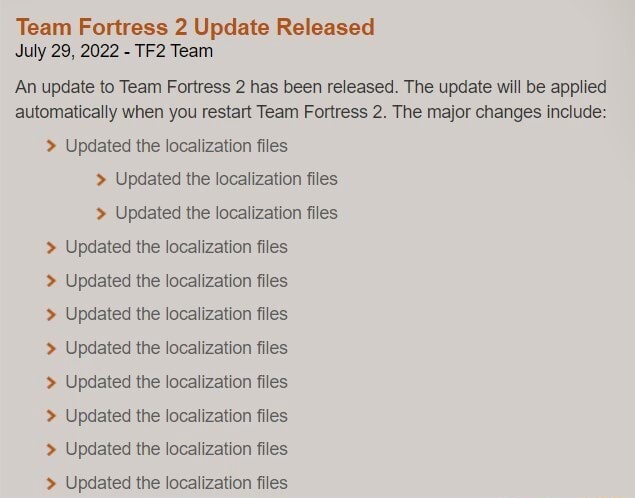 Team Fortress 2 Update Released July 29, 2022 - Team An update to Team ...
