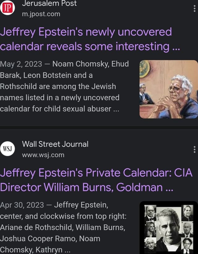 Jerusalem Post Jeffrey Epstein's newly uncovered calendar reveals some ...