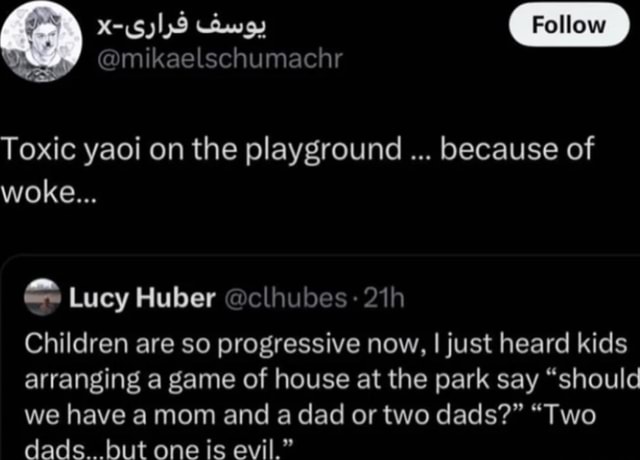 Toxic yaoi on the playground because of woke... = Lucy Huber @clhubes ...