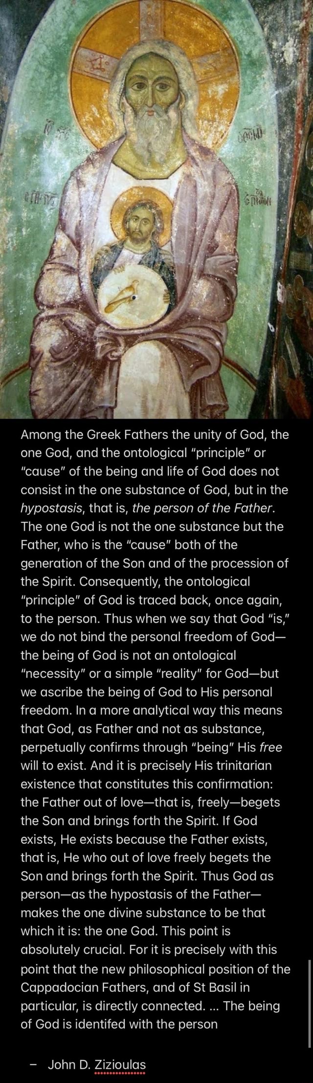 Among the Greek Fathers the unity of God, the one God, and the ...