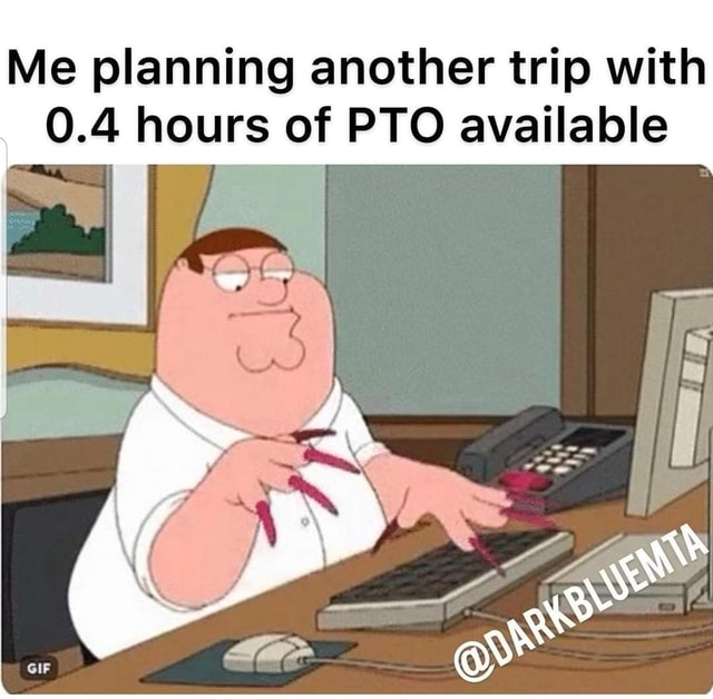 Me planning another trip with 0.4 hours of PTO available - iFunny