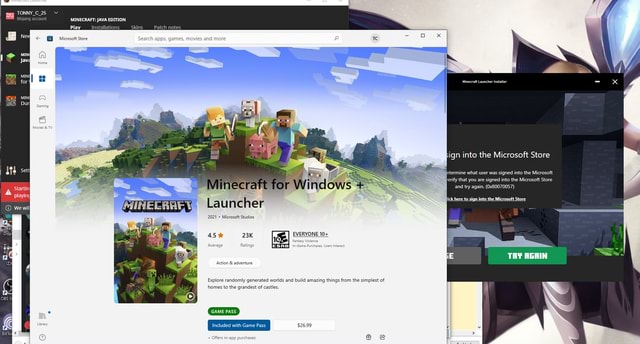 MINECRAFT: JAVA EDITION Play __installations Patch notes SS Microsoft ...
