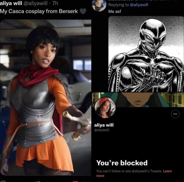 Aliya will @aliyawill Replying to @aliyawill My Casca cosplay from ...