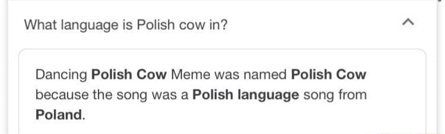 What language is Polish cow in? Dancing Polish Cow Meme was named ...