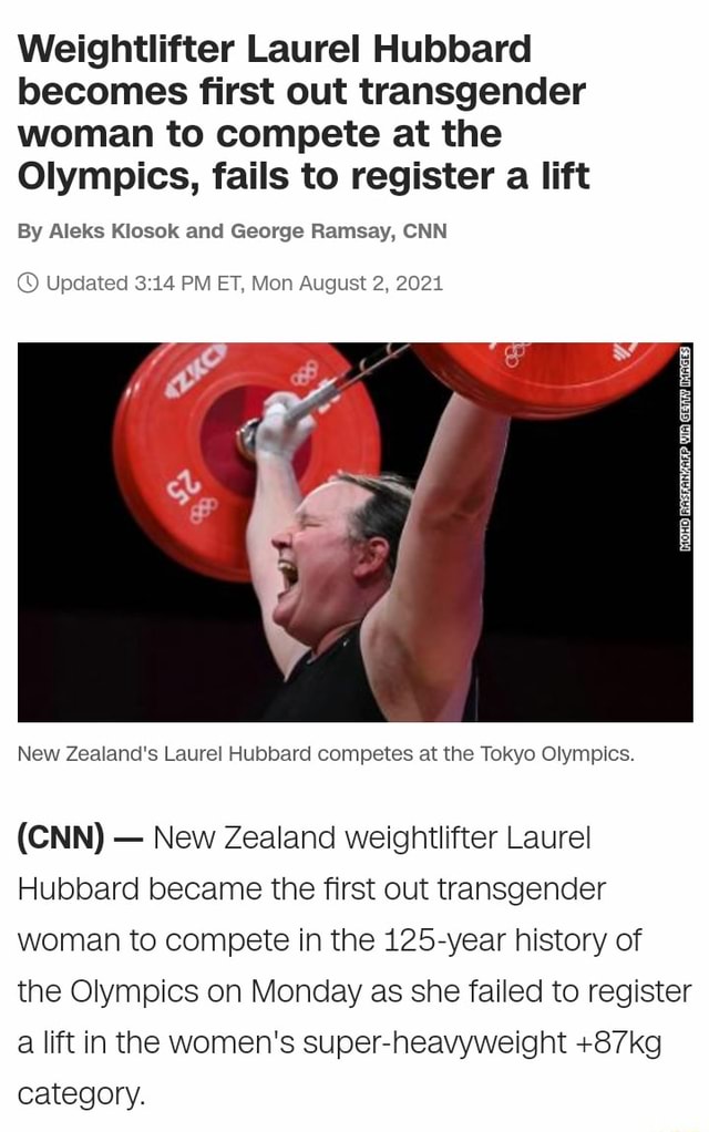 Weightlifter Laurel Hubbard Becomes First Out Transgender Woman To