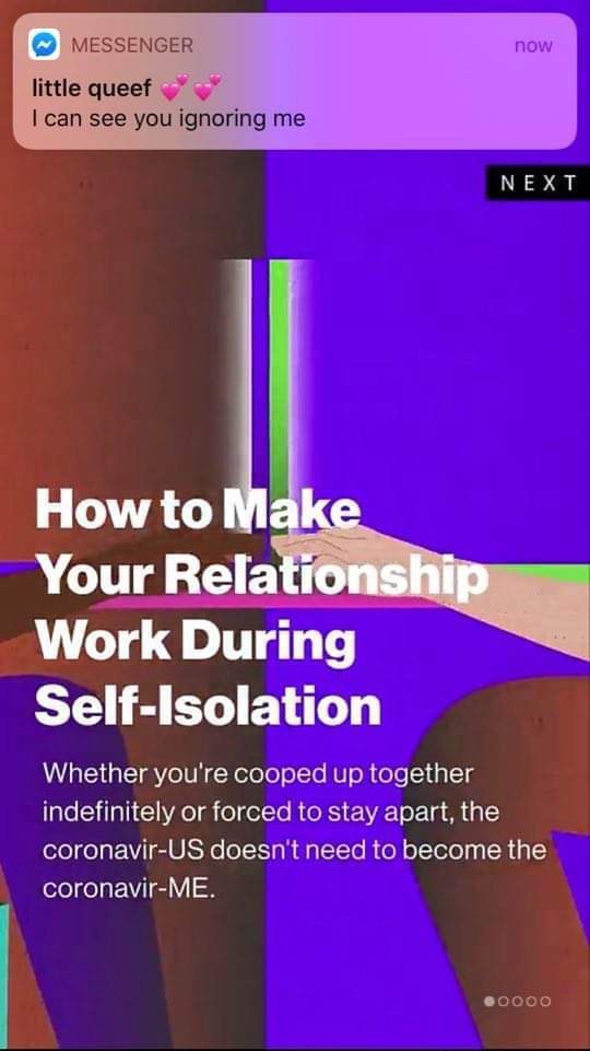 I can see you ignoring me Work During Self-Isolation Whether you're ...