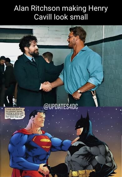 Alan Ritchson making Henry Cavill look small - iFunny