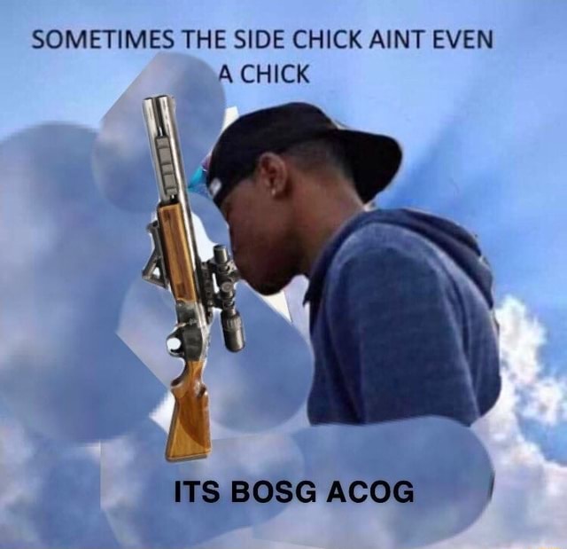 SOMETIMES THE SIDE CHICK AINT EVEN A CHICK ITS BOSG ACOG I - iFunny