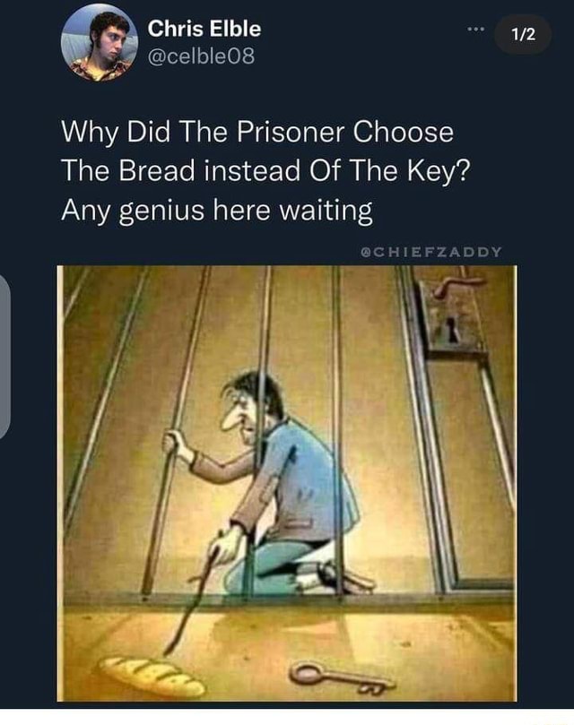 Chris Elble Why Did The Prisoner Choose The Bread instead Of The Key ...