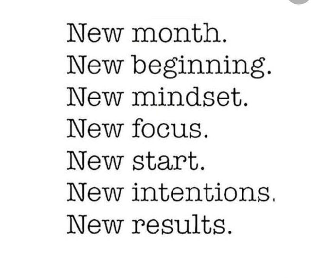 New month. New beginning. New mindset. New focus. New start. New ...