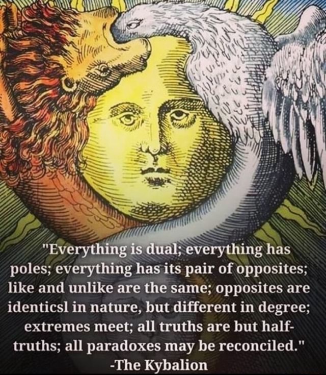 Poles; everything has its pair of opposites; like and unlike are the ...