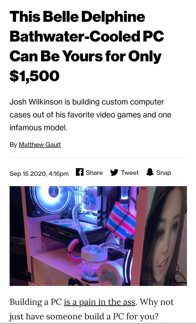 This Belle Delphine Bathwater-Cooled PC Can Be Yours for Only $1,500 ...