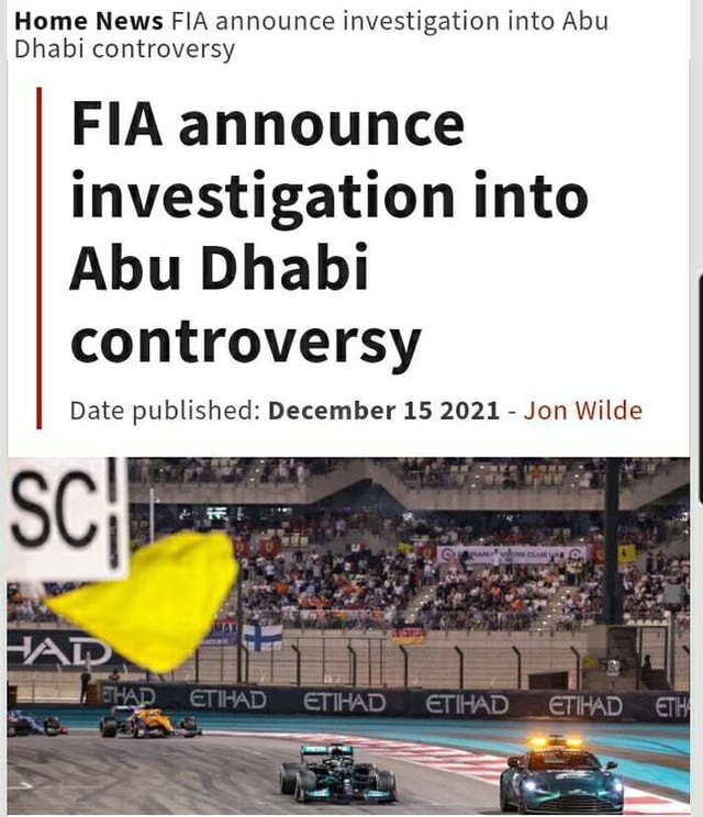 Home News FIA announce investigation into Abu Dhabi controversy FIA ...