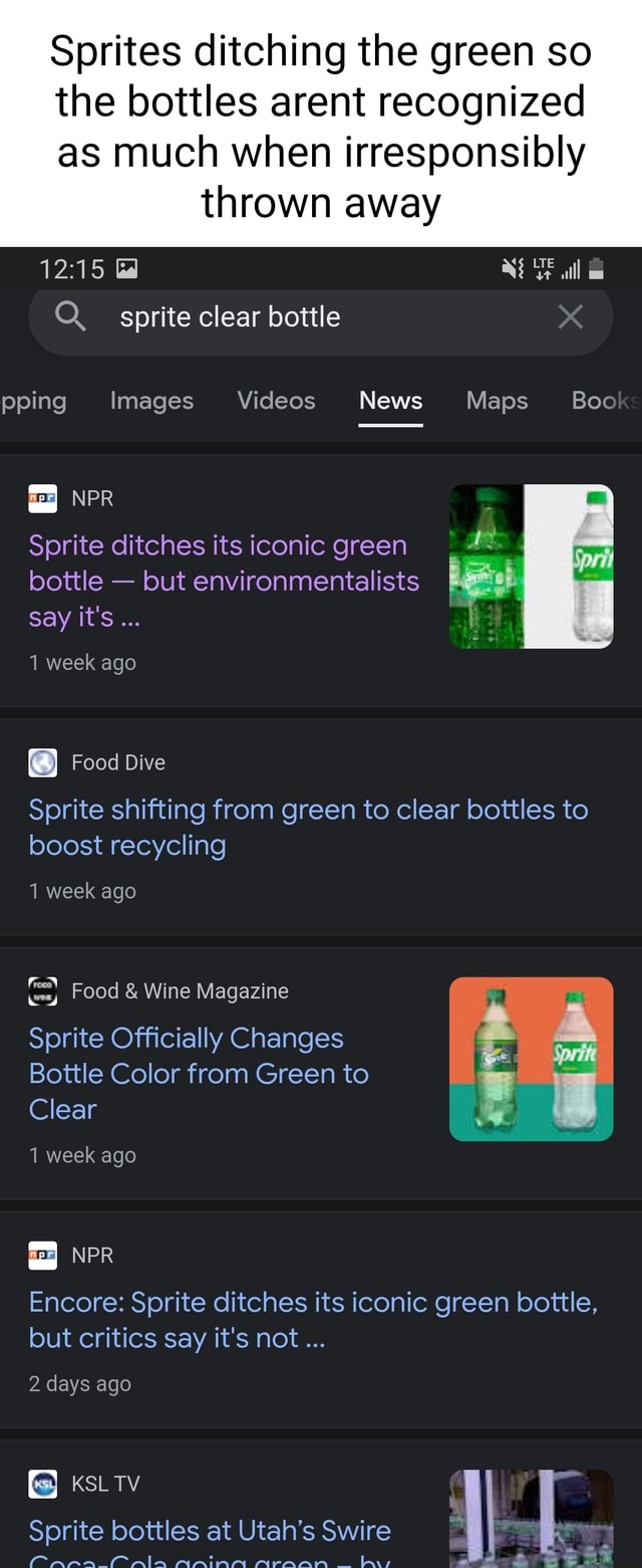 Sprites ditching the green so the bottles arent recognized as much when ...