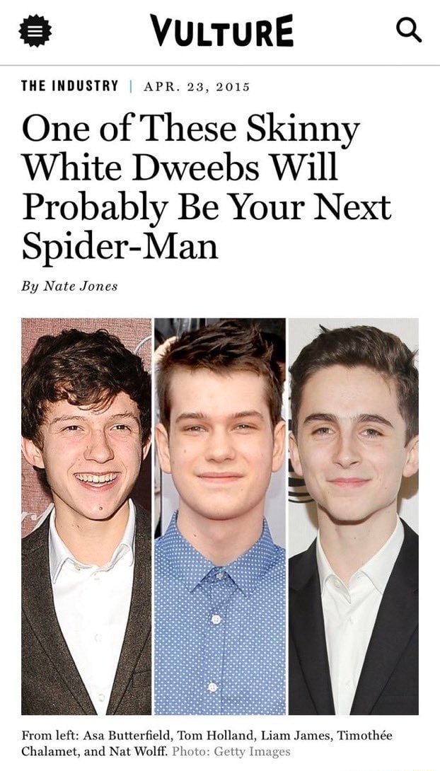 = VULTURE o THE INDUSTRY One of These Skinny White Dweebs Will Probably ...