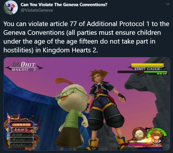 You can violate article 77 of Additional Protocol 1 to the Geneva ...