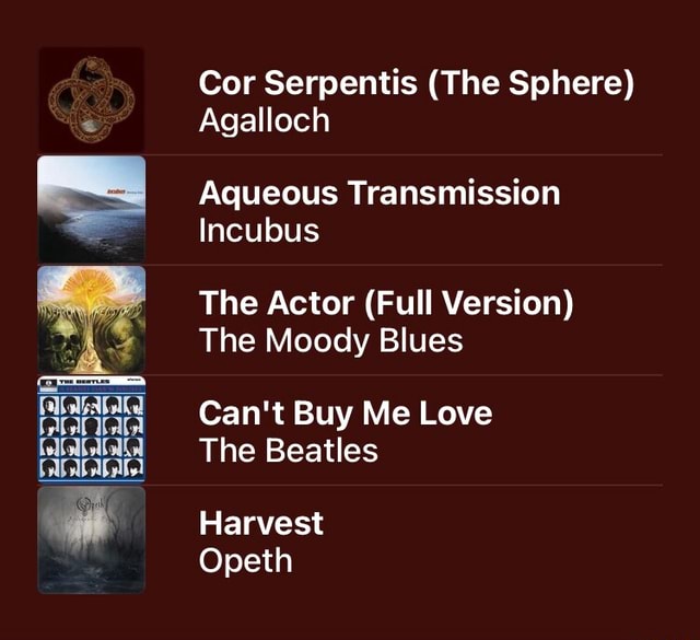 Cor Serpentis (The Sphere) Agalloch 4/ Aqueous Transmission Incubus The Actor (Full Version) The ...