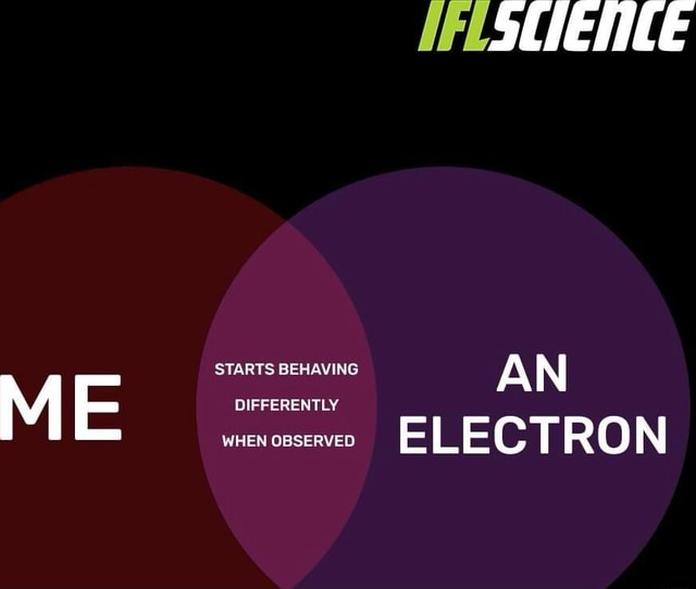 ME WHEI IN OBSERVED AN ELECTRON - iFunny