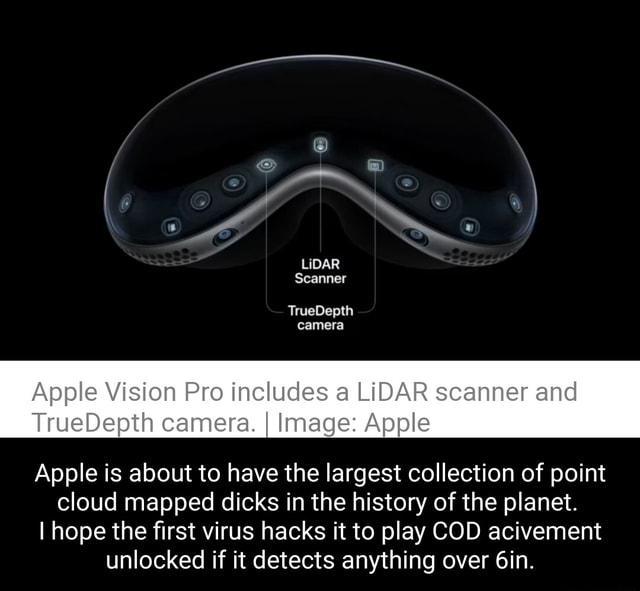 LiDAR Scanner TrueDepth camera Apple Vision Pro includes a LIDAR ...