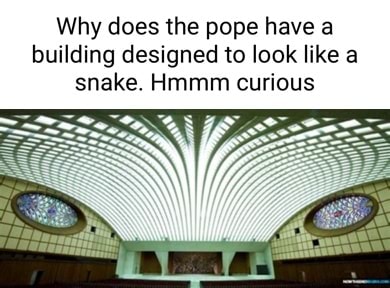 Why does the pope have a building designed to look like a snake. Hmmm ...