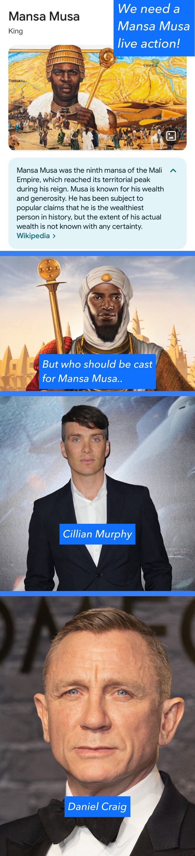 We need a Mansa Musa live action! Mansa Musa King Mansa Musa was the ...