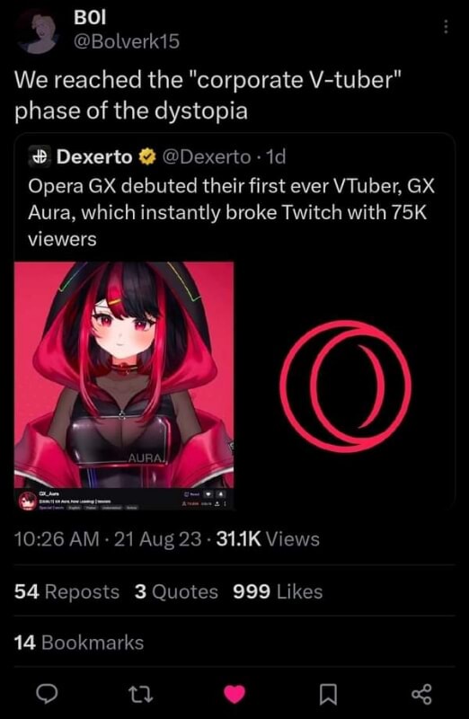 @Bolverk15 We reached the "corporate V-tuber" phase of the dystopia ...